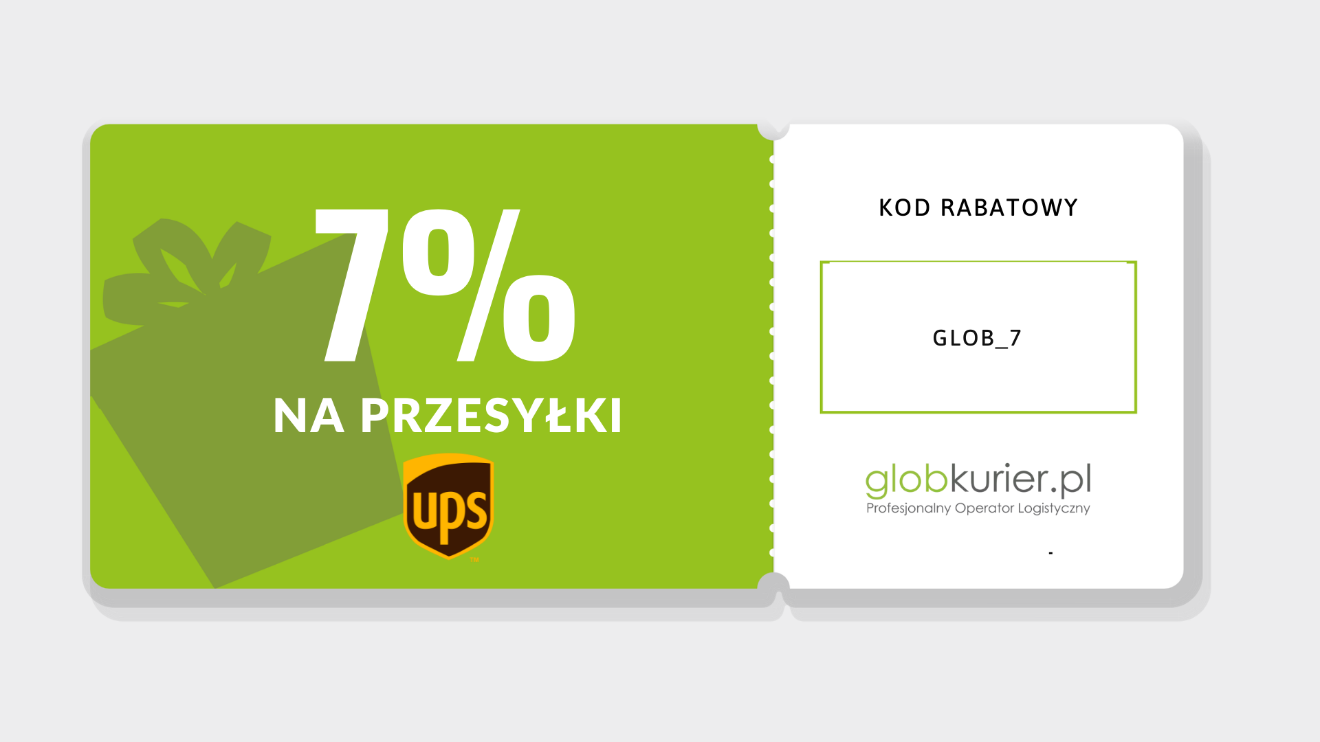 Kupon rabatowy 7% na przewoźnika UPS z Globkurier.pl